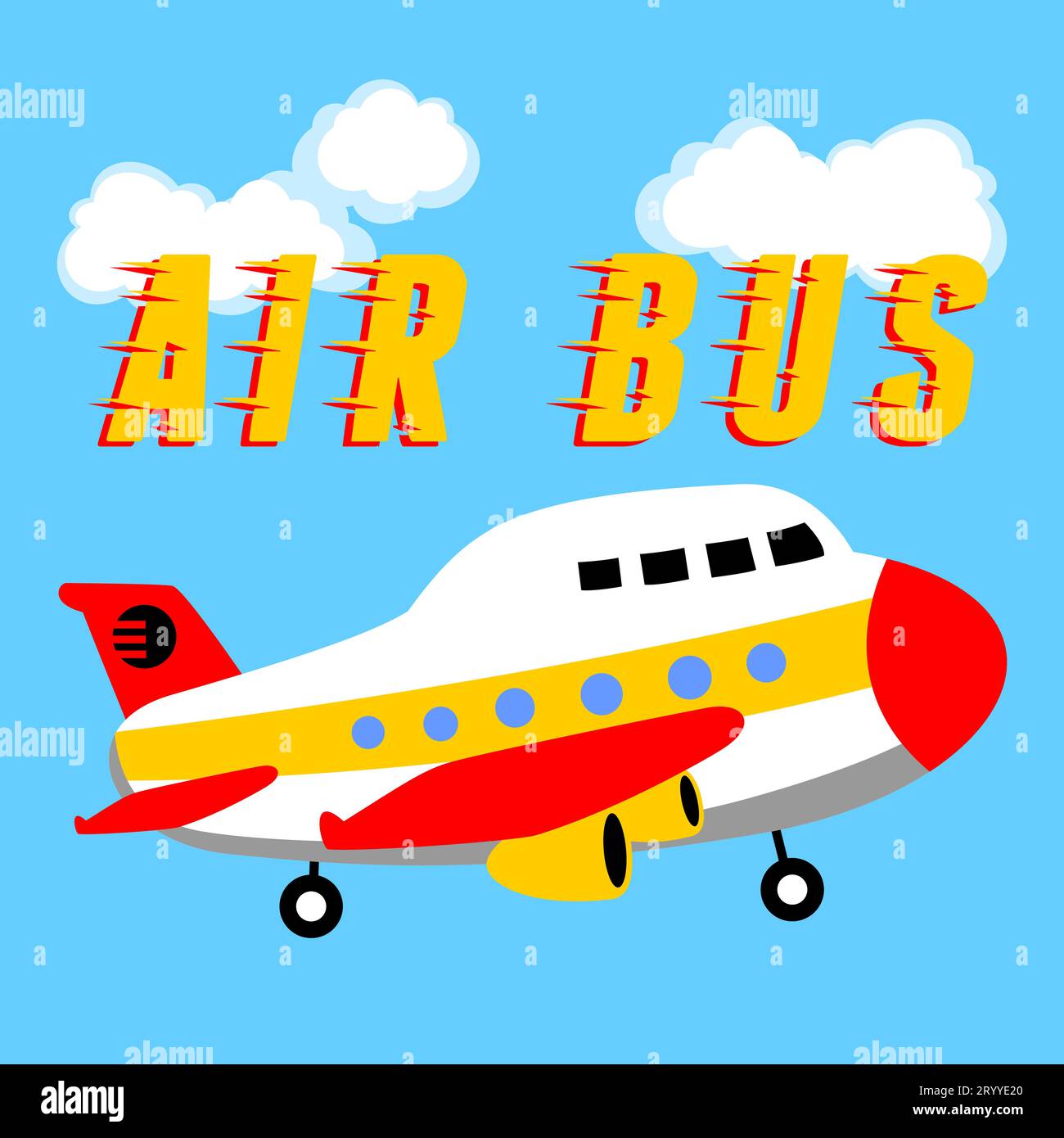 Vector cartoon illustration of commercial airplane Stock Vector Image ...