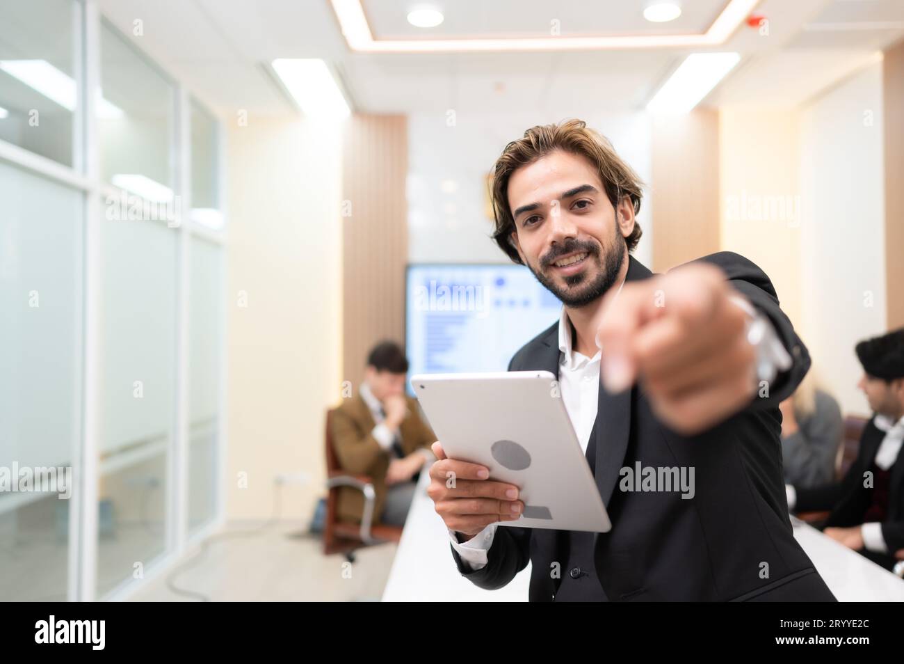 Portrait of young entrepreneurs are enthusiastically taking their ideas ...