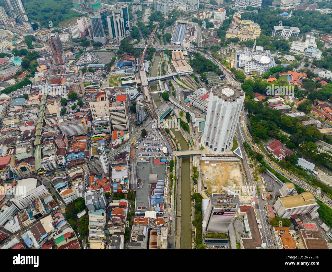 Kuala Lumpur, Malaysia - September 11, 2022: Aerial drone of capital of ...