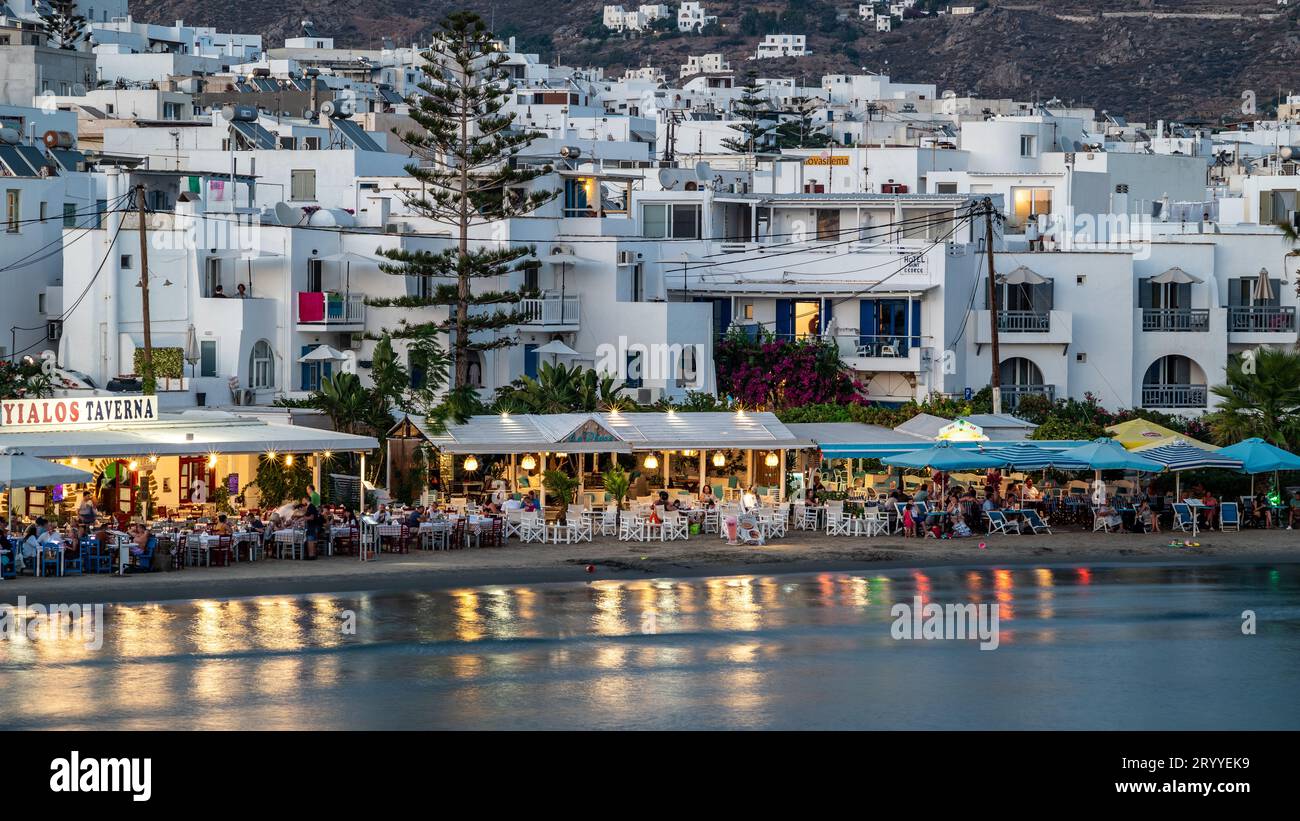 Naxos Hora town in Naxos, largest of the Greek Cyclades islands in the ...