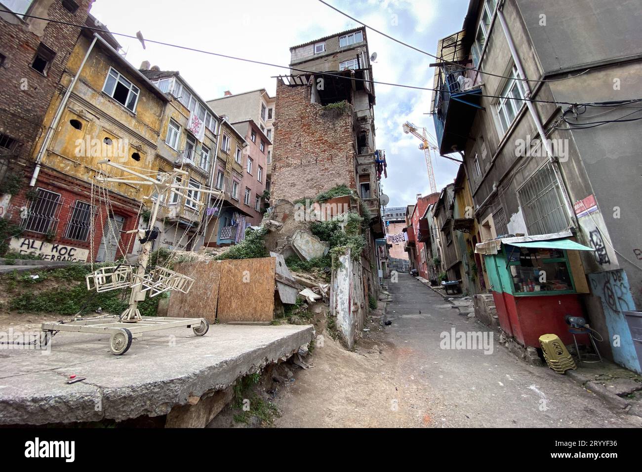 Istanbul, Turkey. 28th May, 2021. Children's swing fastened with a ...