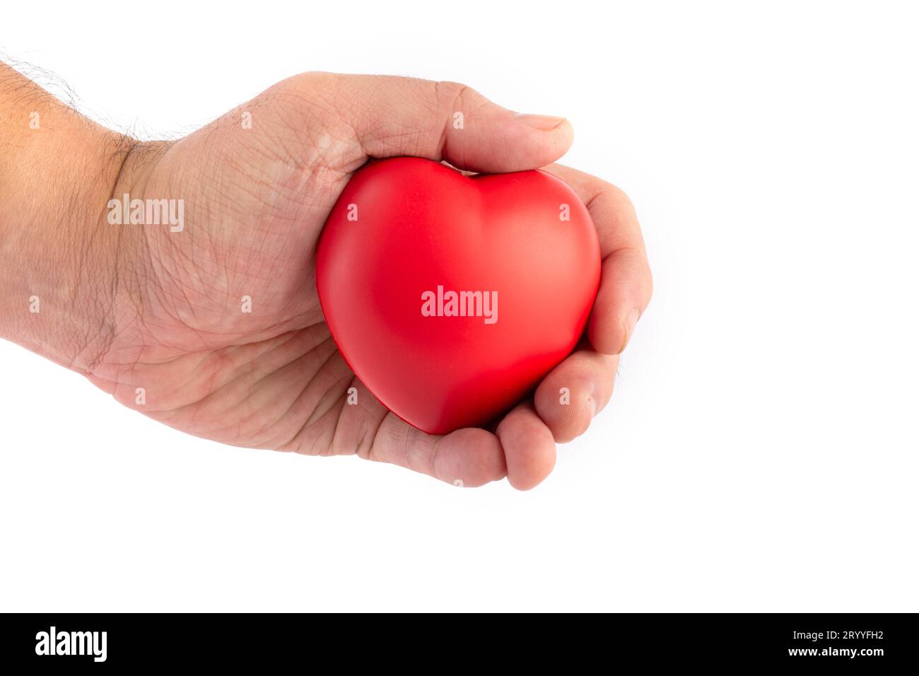 Hand holding and giving for donation on isolated white background ...
