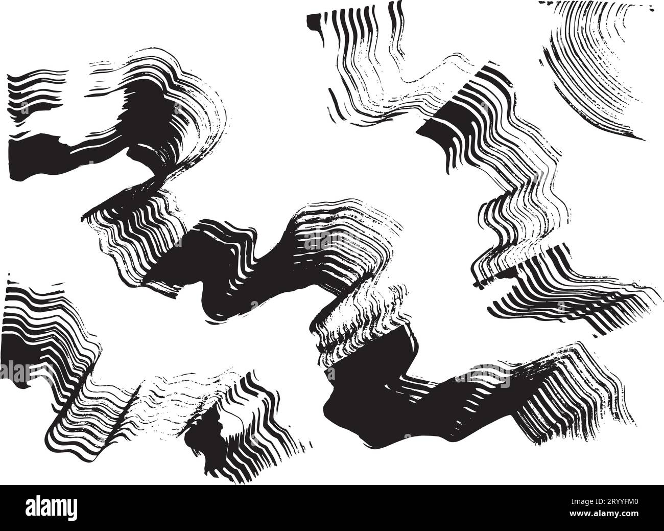 Grunge Dry Brush Ink Strokes Free Hand Set Stock Vector Image & Art - Alamy