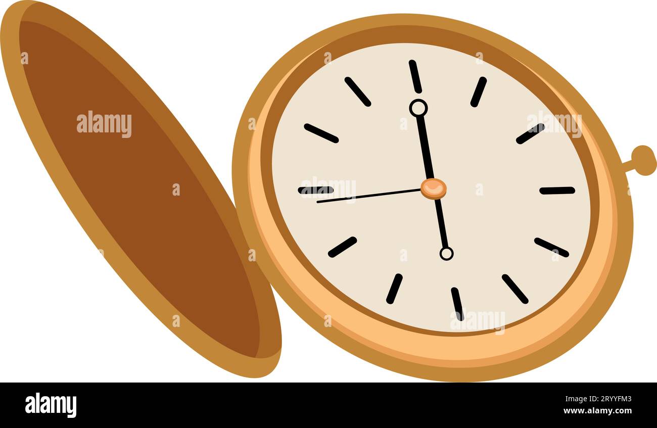 golden watch pocket illustration vector isolated Stock Vector Image ...
