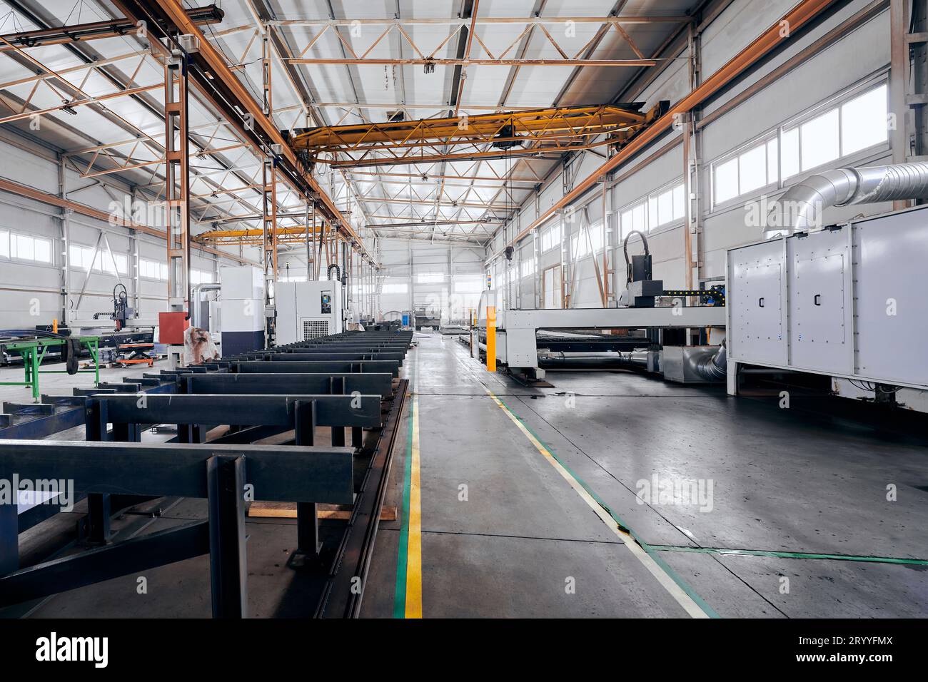 Metal processing workshop with machine tools at plant Stock Photo - Alamy