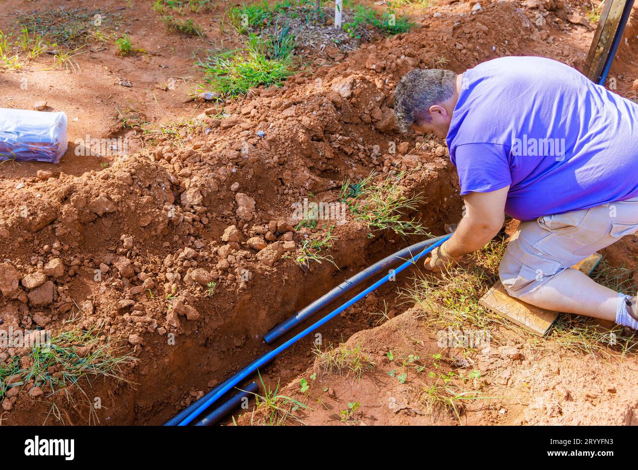 PVC polyvinyl chloride pipes are commonly used for underground water ...