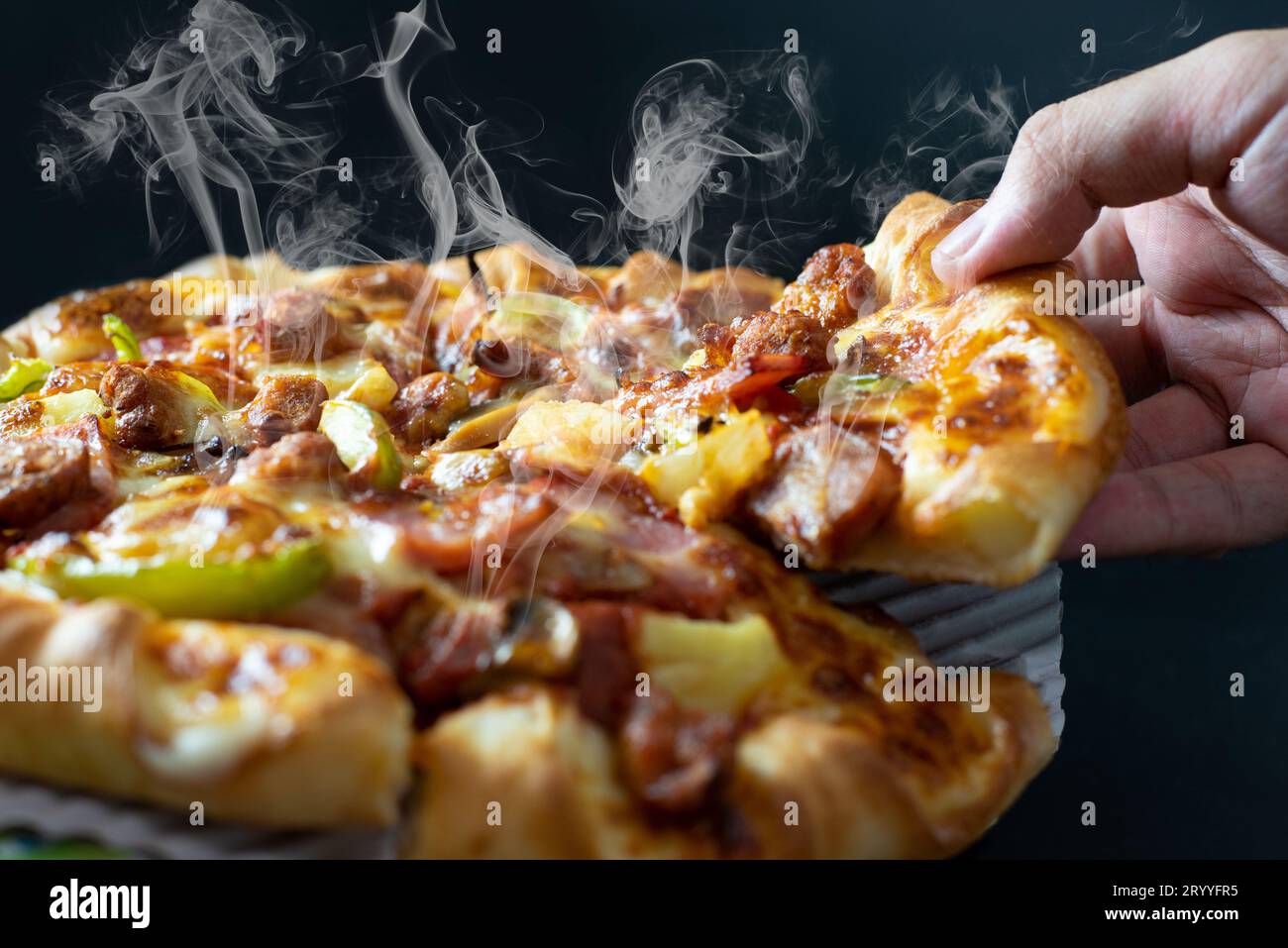Hot pizza with smoke hi-res stock photography and images - Alamy