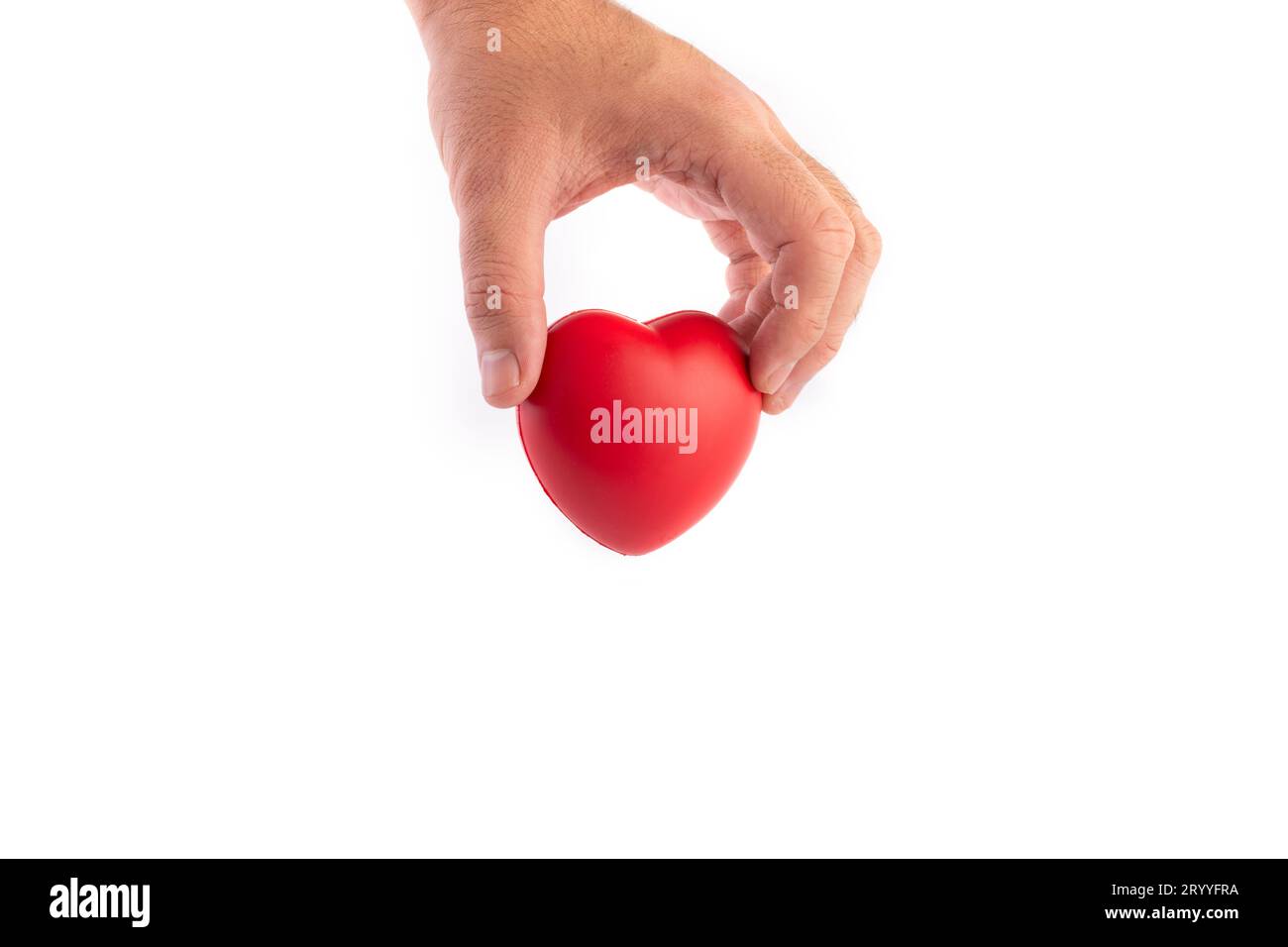 Hand holding and giving for donation on isolated white background ...