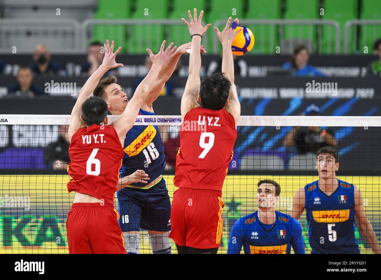 Yuri Romano (Italy), Li Yongzhen, Yu Yuantai (China). Volleyball World ...