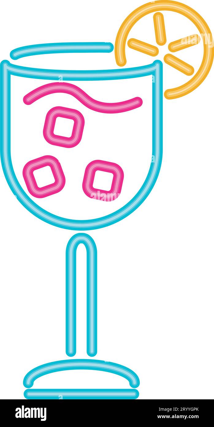 neon cocktail cute vector isolated Stock Vector Image & Art - Alamy