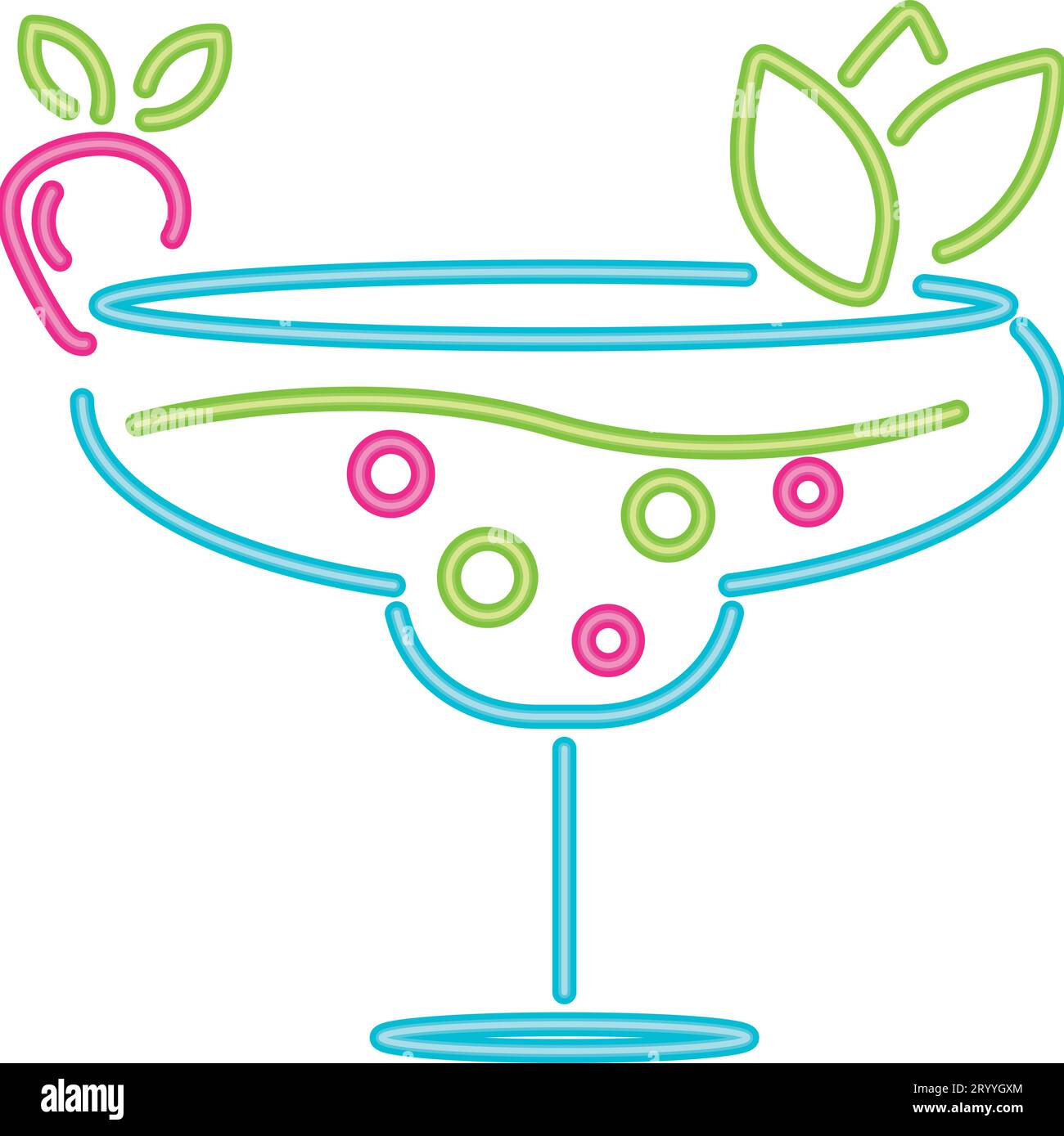 neon cocktail margarita glass vector isolated Stock Vector Image & Art ...