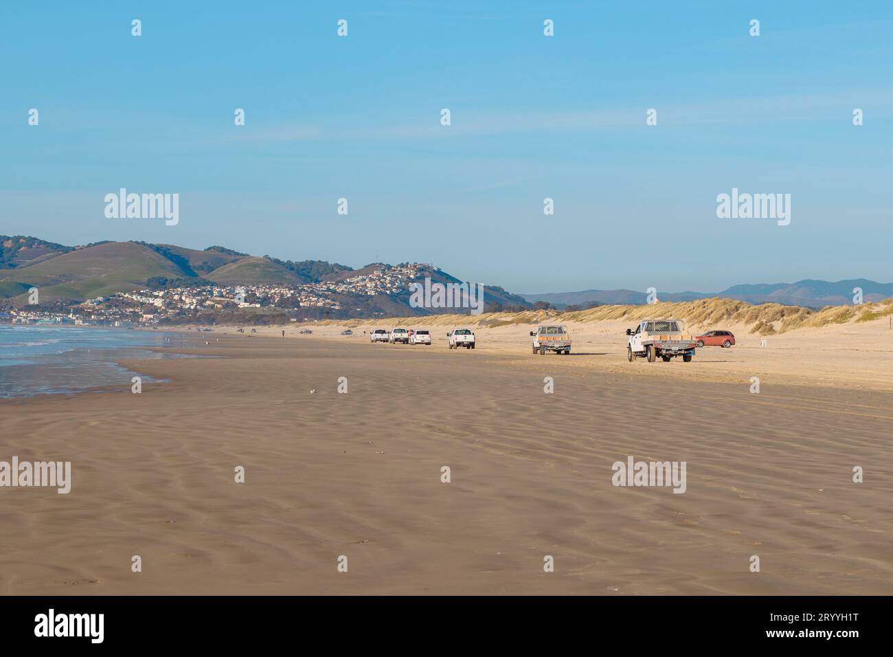 Oceano, California, USA -December 14, 2022. Cars on the beach. Oceano ...
