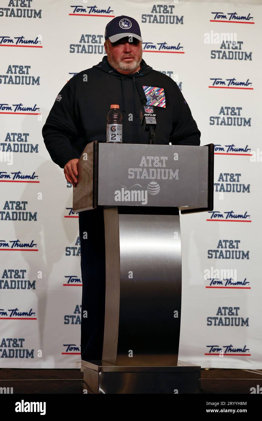 Dallas Cowboys Head Coach Mike McCarthy participates in a post-game ...