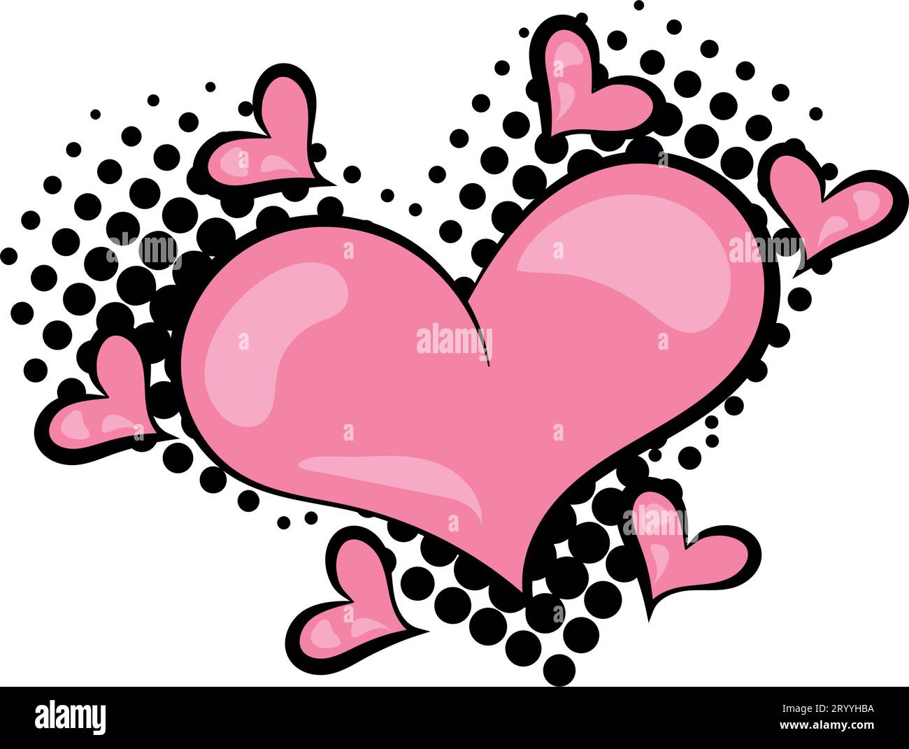 love pop art hearts vector isolated Stock Vector Image & Art - Alamy