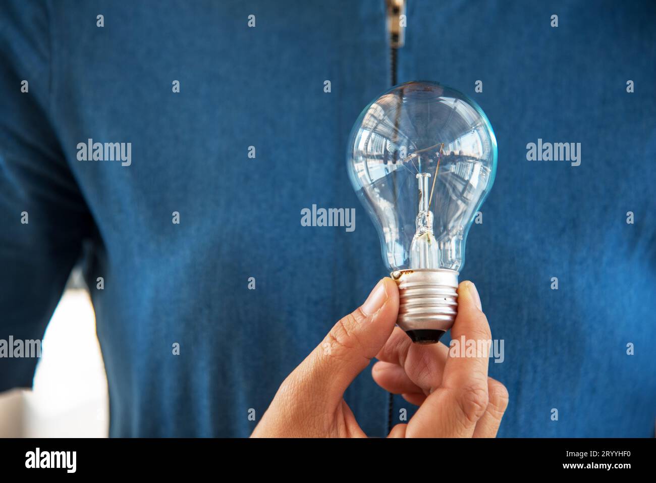 Light bulb in woman hand. Idea and Creative concept. Success and ...