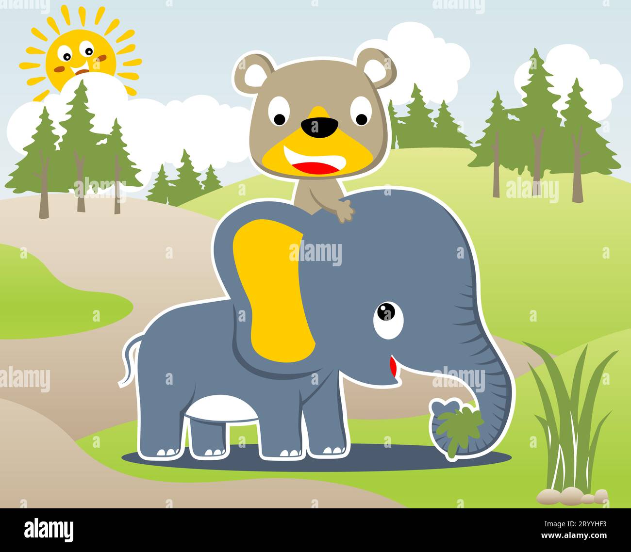 Sunshine elephant Stock Vector Images - Alamy