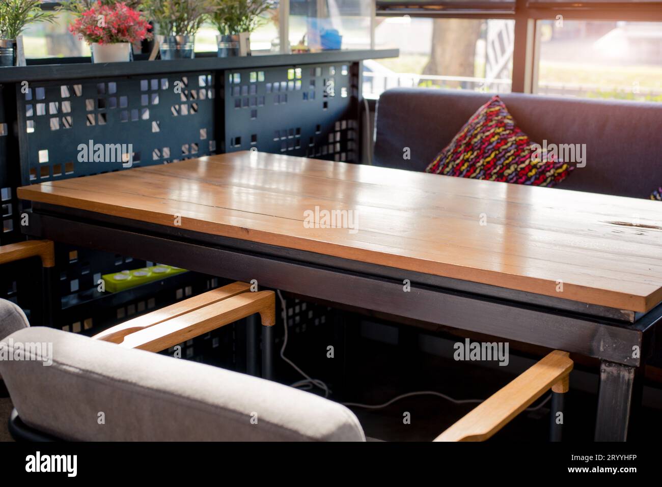 Coffee shop table with armchairs. Object and decoration concept ...