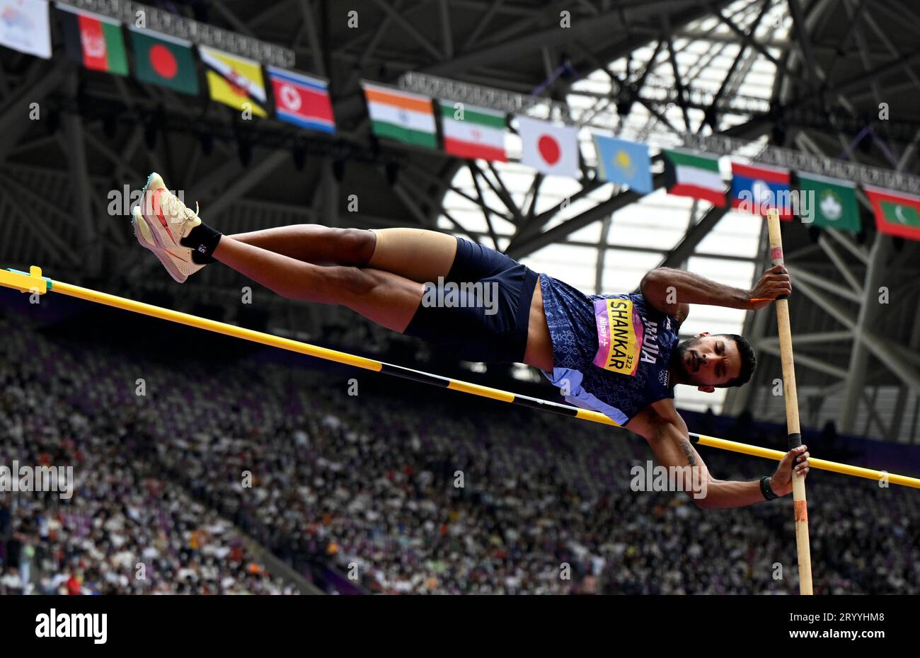 Hangzhou, China's Zhejiang Province. 3rd Oct, 2023. Tejaswin Shankar of ...