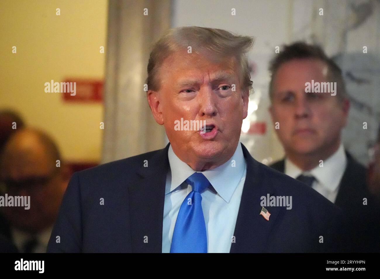 New York, United States. 01st Oct, 2023. Donald Trump exits the ...