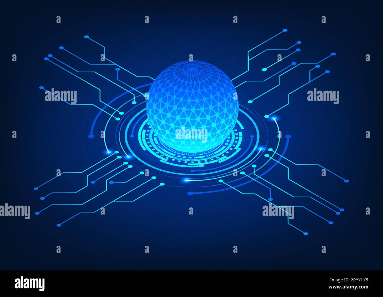 Isometric data processor with technology circle connected circuit The ...