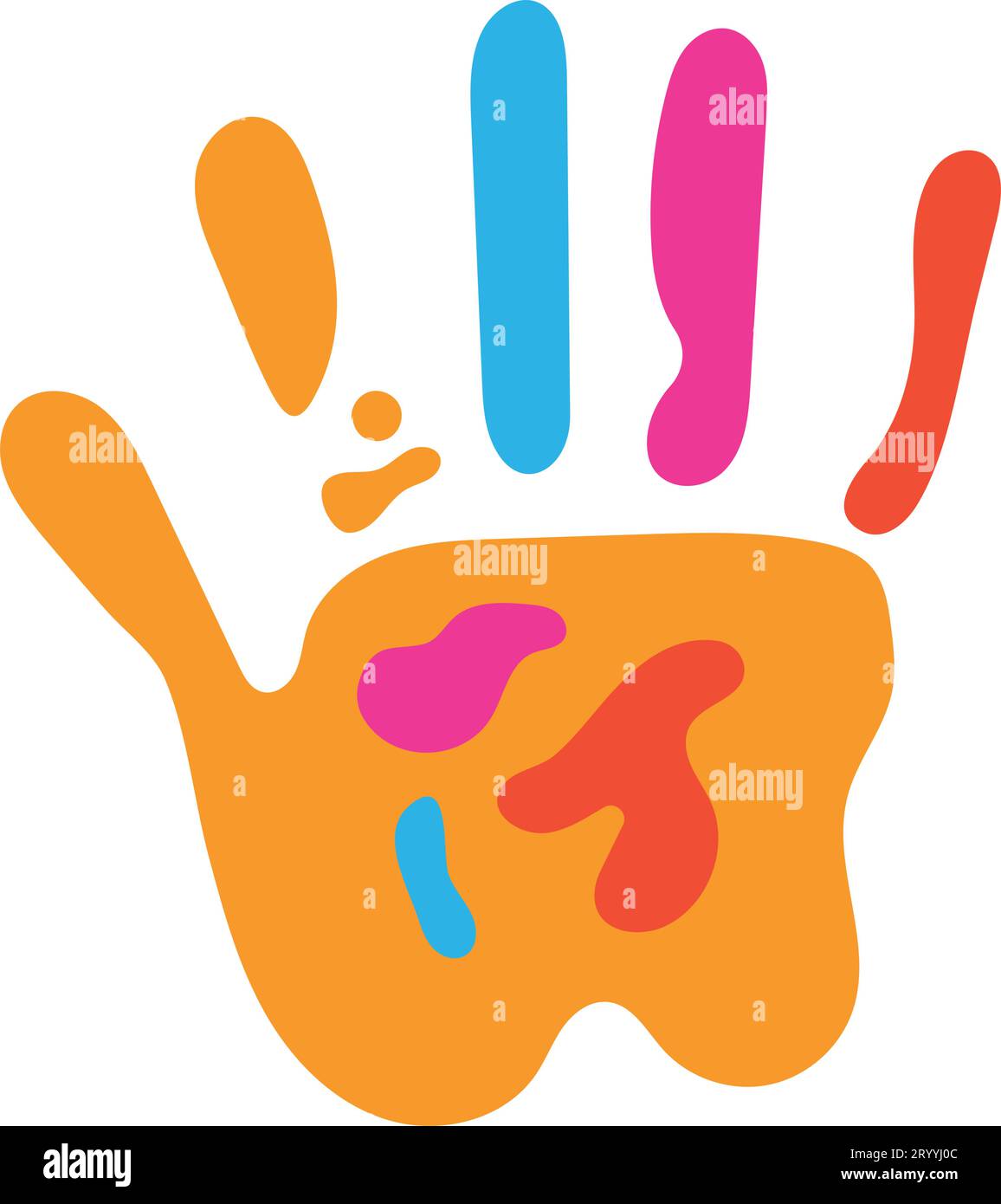 handprint paint color vector isolated Stock Vector Image & Art - Alamy