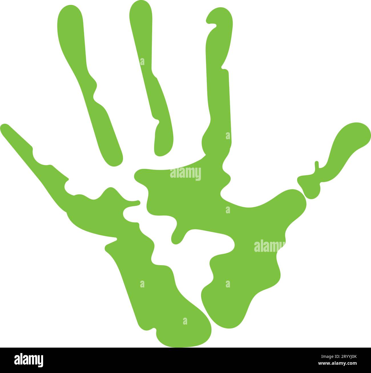 handprint paint color green vector isolated Stock Vector Image & Art ...