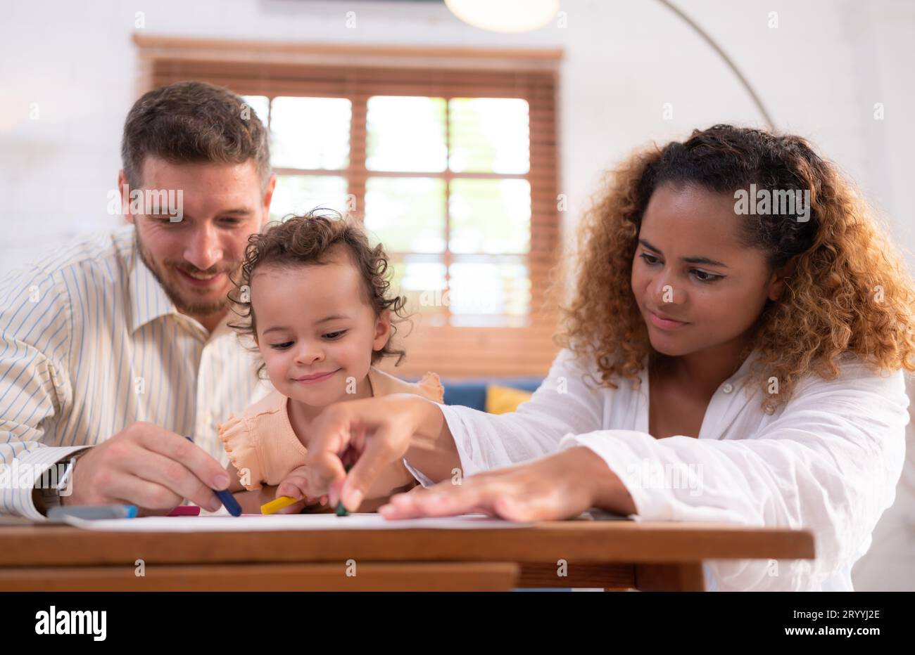 A little child's imagination is represented through colored pencil ...
