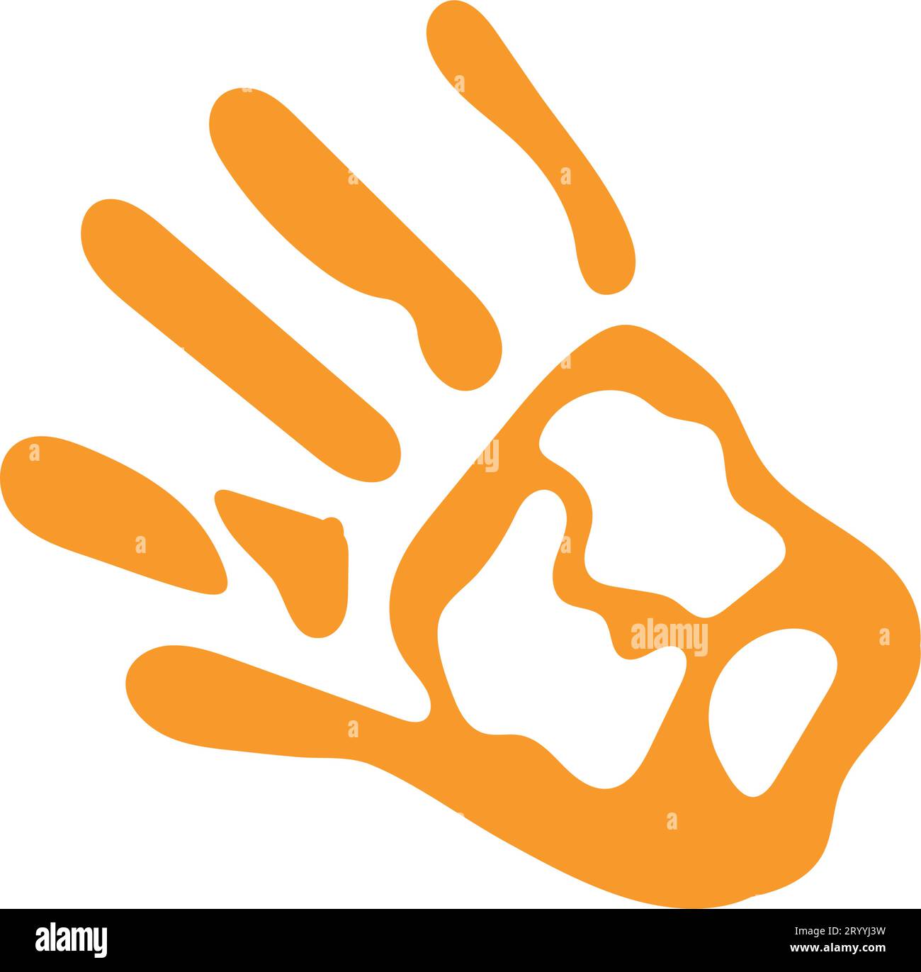 handprint paint color yellow vector isolated Stock Vector Image & Art ...