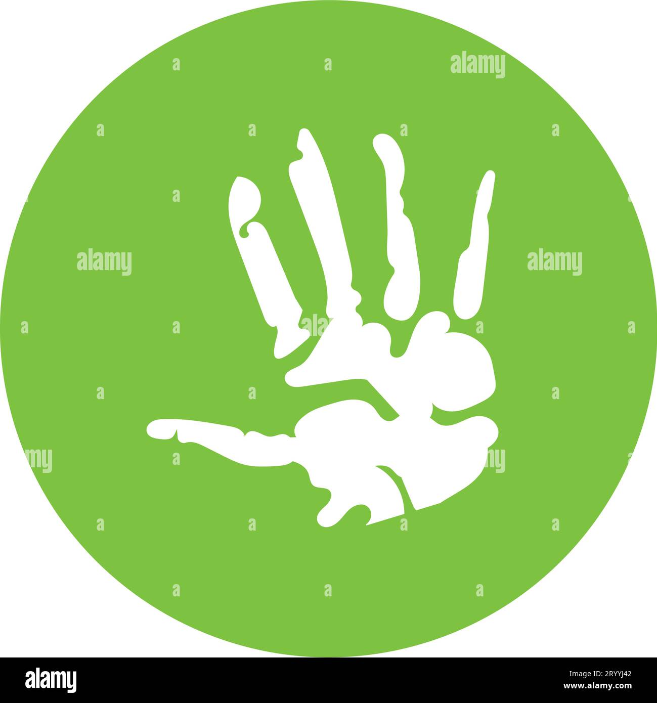 handprint paint color white vector isolated Stock Vector Image & Art ...