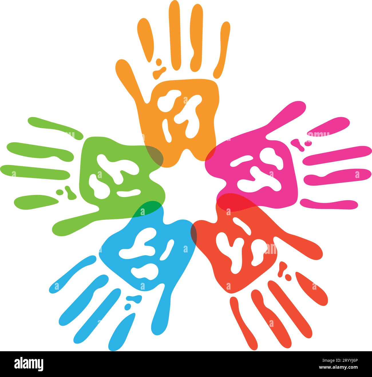 paint colors handsprint illustration vector isolated Stock Vector Image ...