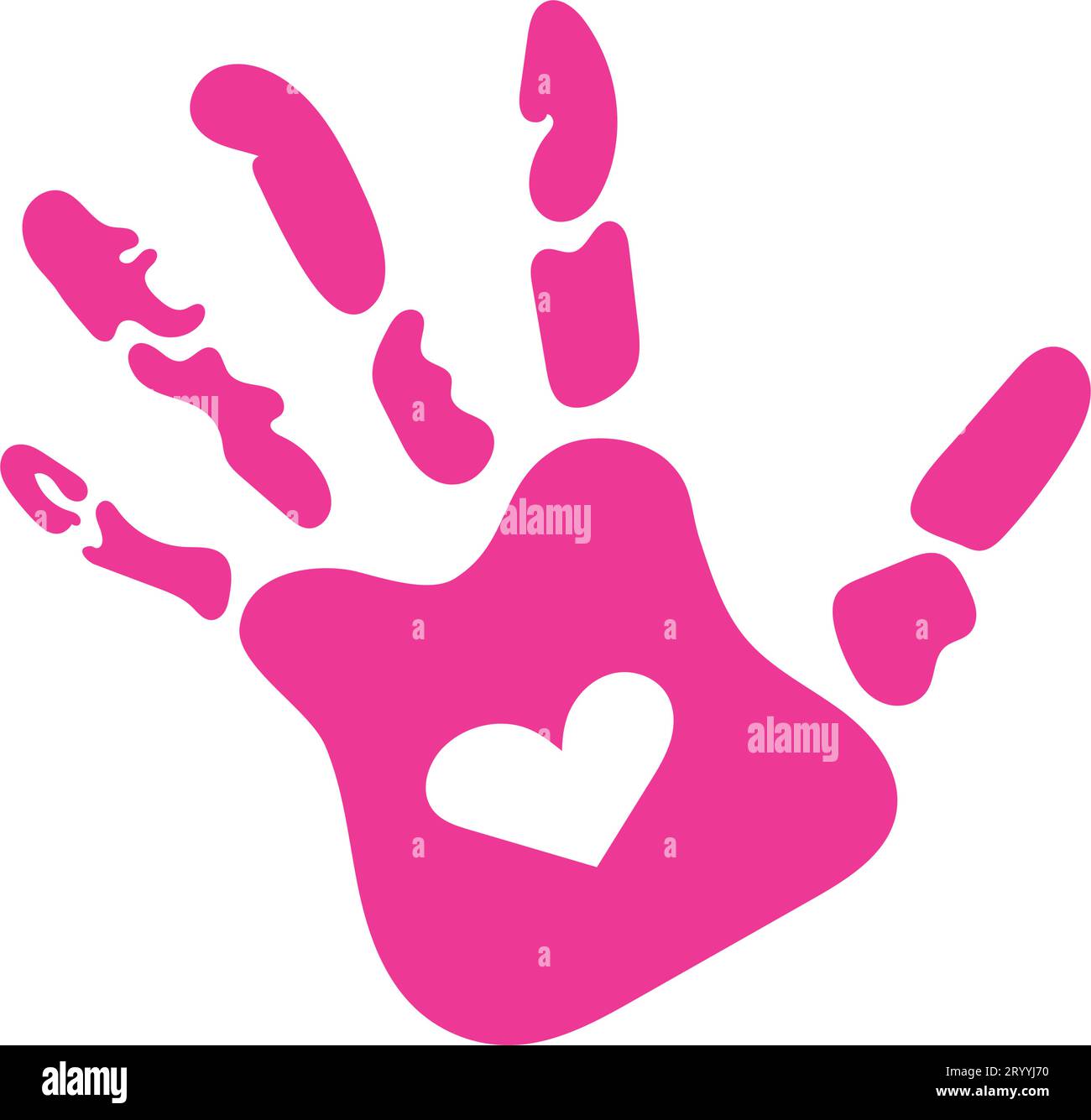 handprint paint color pink vector isolated Stock Vector Image & Art - Alamy