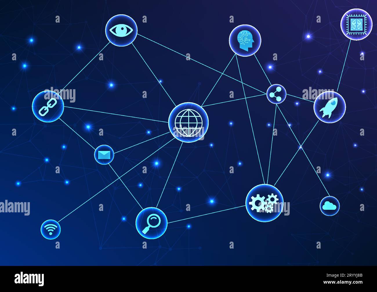 Data technology with technology icons It represents big data technology ...