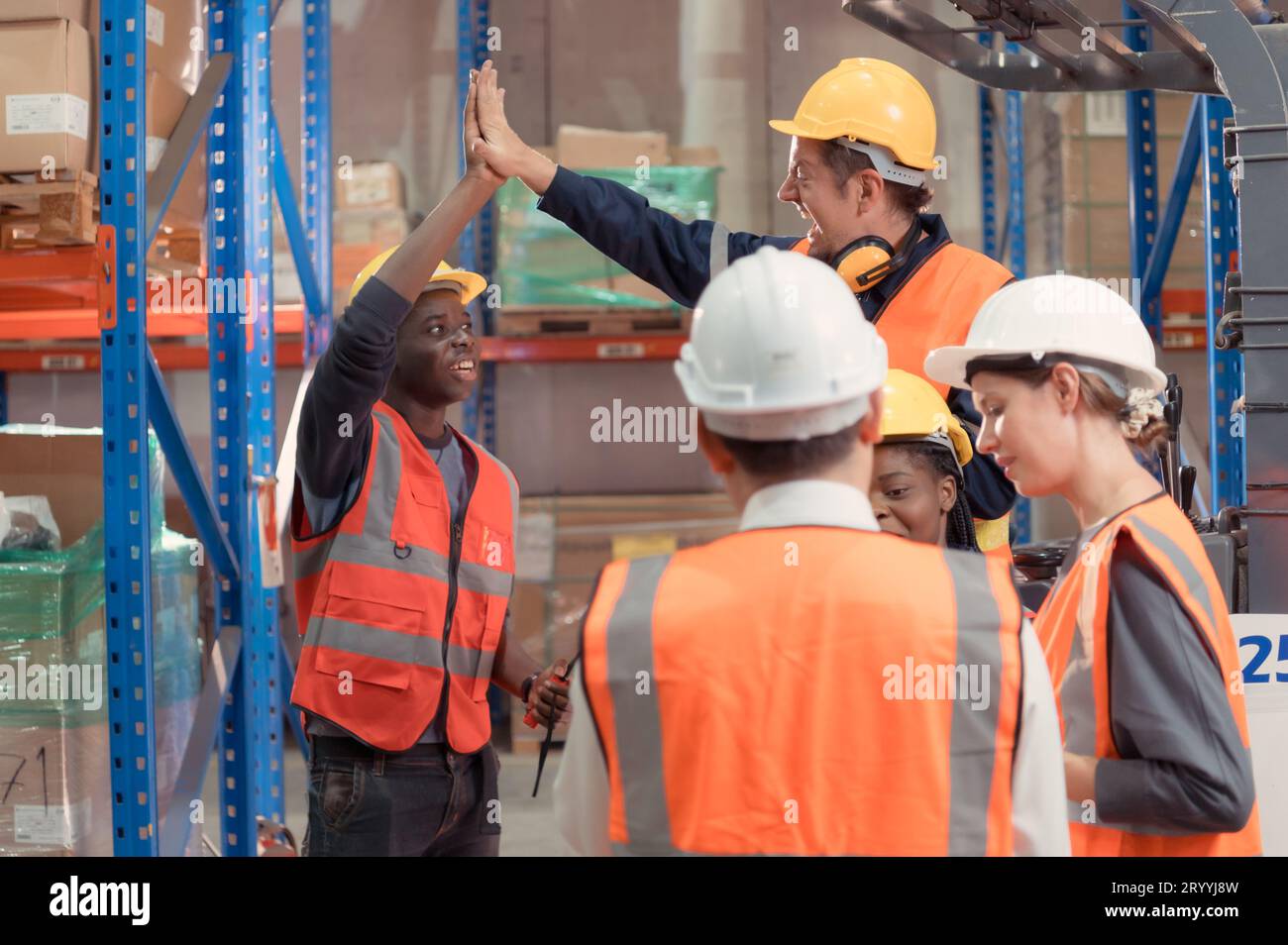 The Manager encouraged the foreman and warehouse workers have to work ...