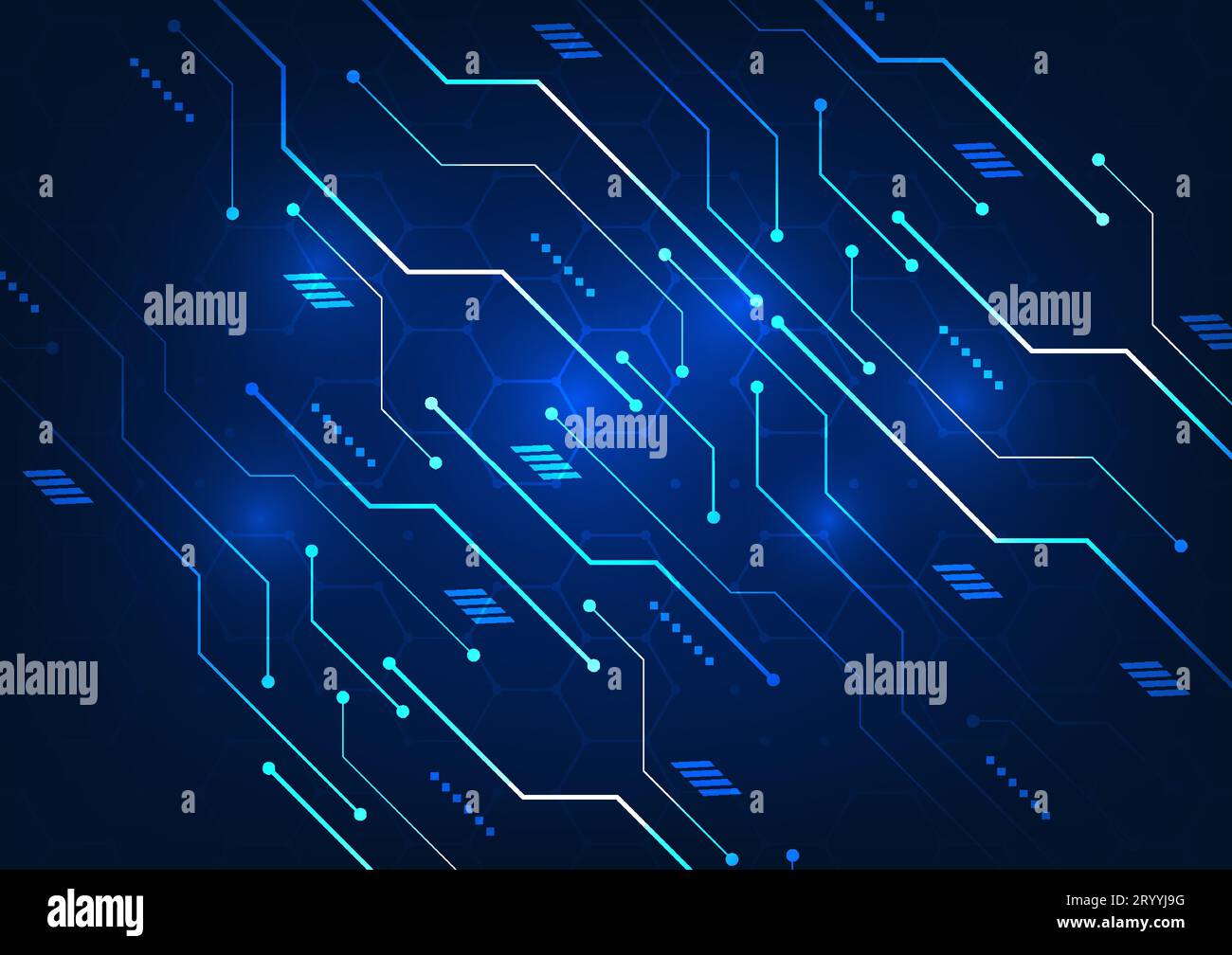 Technology circuit board background with elements The connection of the ...