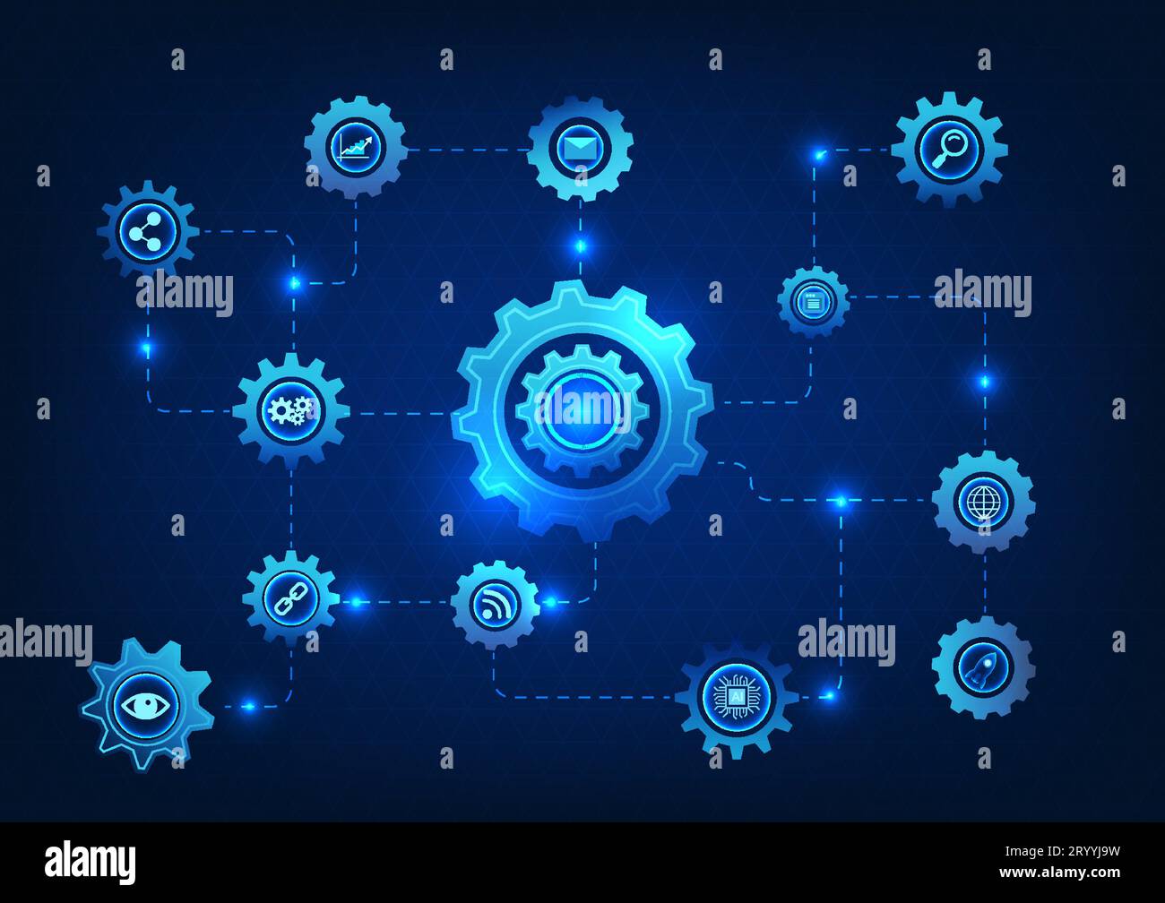 Cog technology background Multiple sizes with technical icons It ...