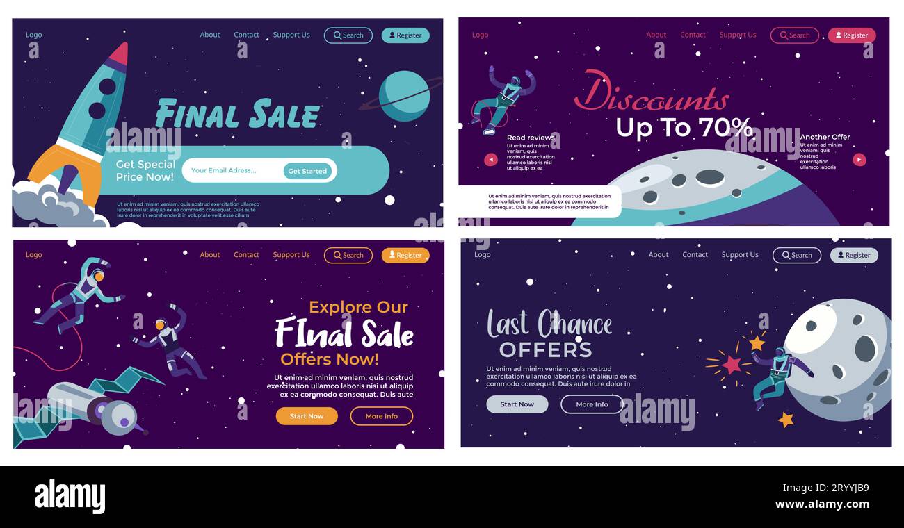 Web banner set with final sale, cosmic concept Stock Vector Image & Art ...