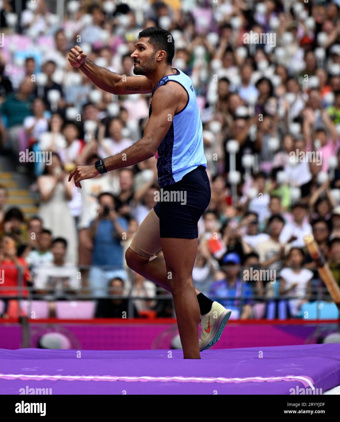 Hangzhou, China's Zhejiang Province. 3rd Oct, 2023. Tejaswin Shankar of ...