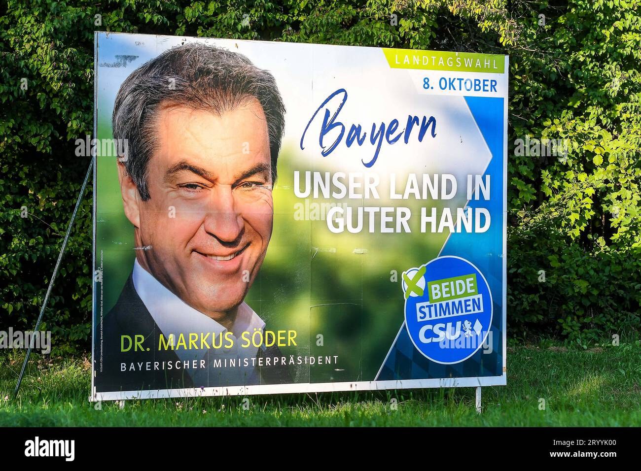 GER, Landtagswahl in Bayern 2023, Wahlplakate in Memmingen/01.10.2023 ...