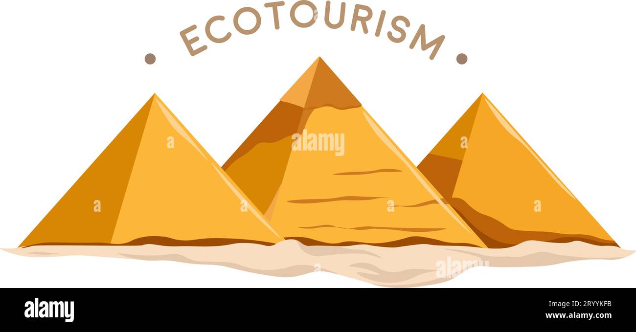 Ecotourism Egyptian pyramids ancient landmark Stock Vector Image & Art ...