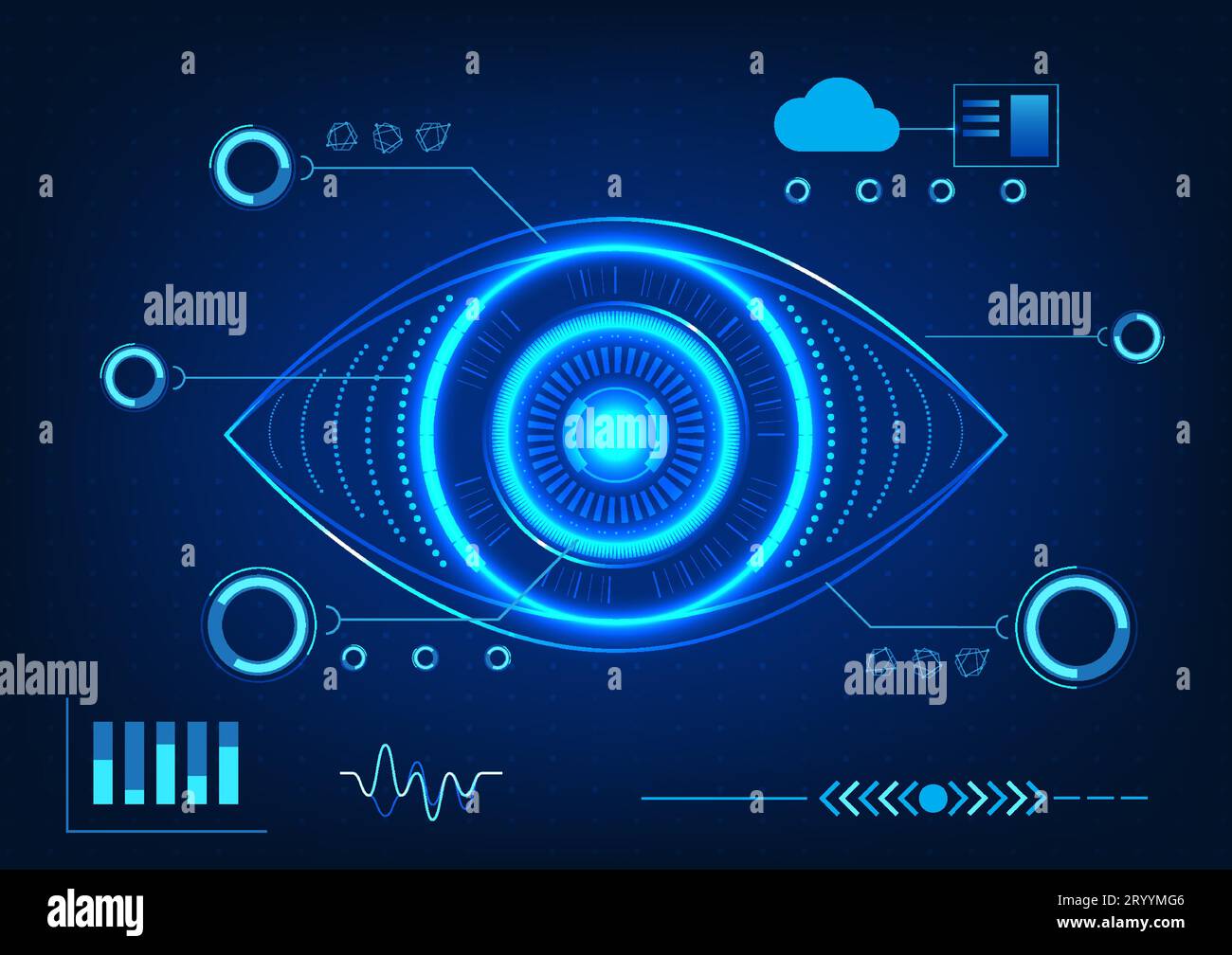 Human eye with binary code Stock Vector Images - Alamy