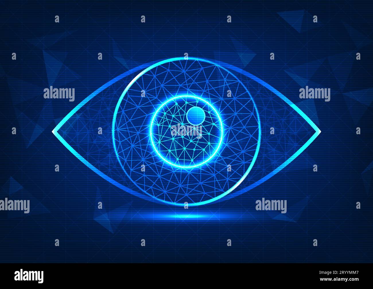 Eye technology with superimposed geometric shapes with stacked back ...