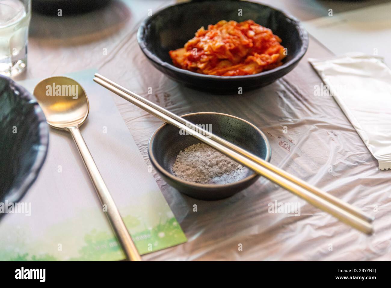 A plate of kimchi is a popular Korean side dish Stock Photo - Alamy
