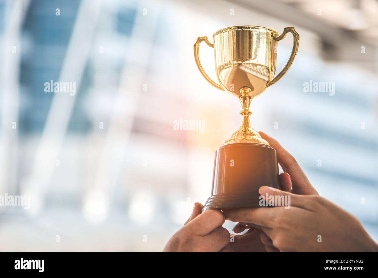 Champion golden trophy for winner background. Success and achievement ...