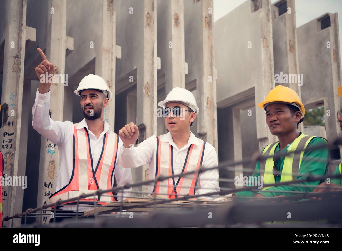 Construction engineer and construction foreman Monitor the progress and ...