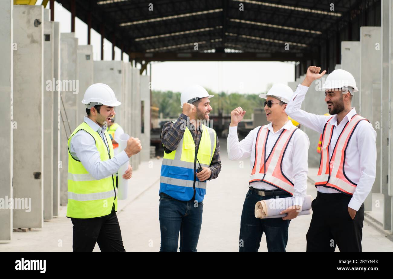 Construction engineers, architects, and foremen form a group ...