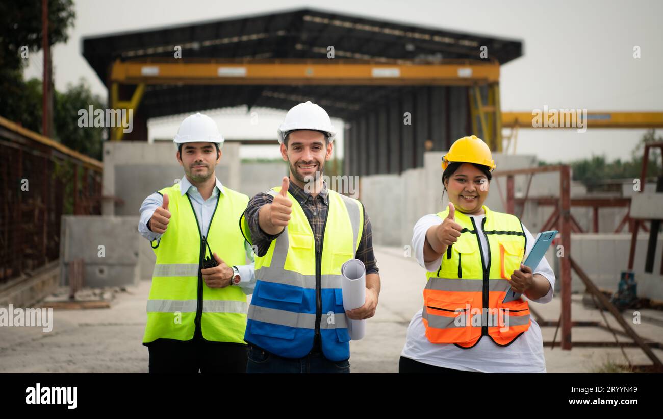 Architect portrait construction supervisor and construction engineer ...