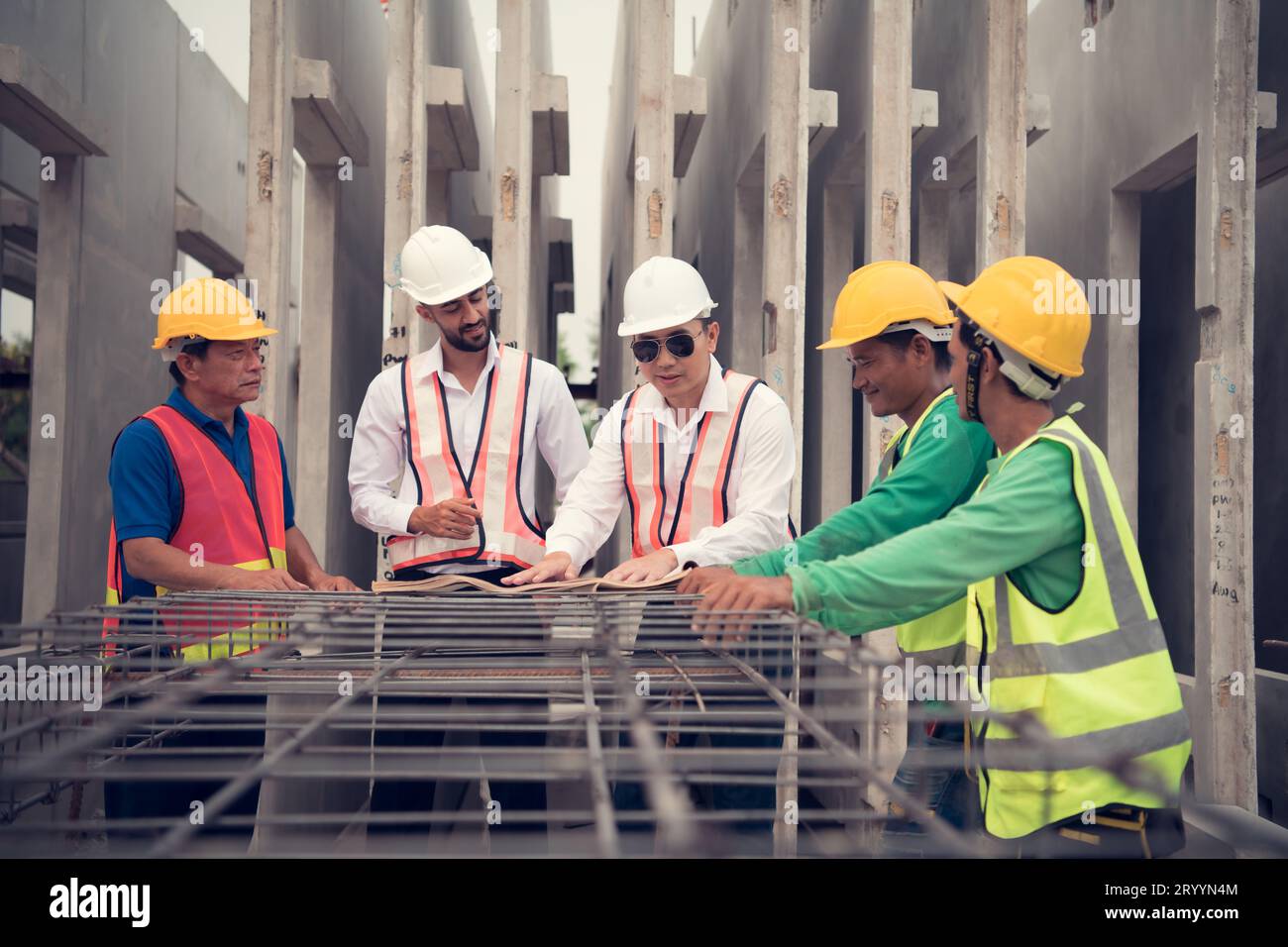Construction engineer and construction foreman Monitor the progress and ...