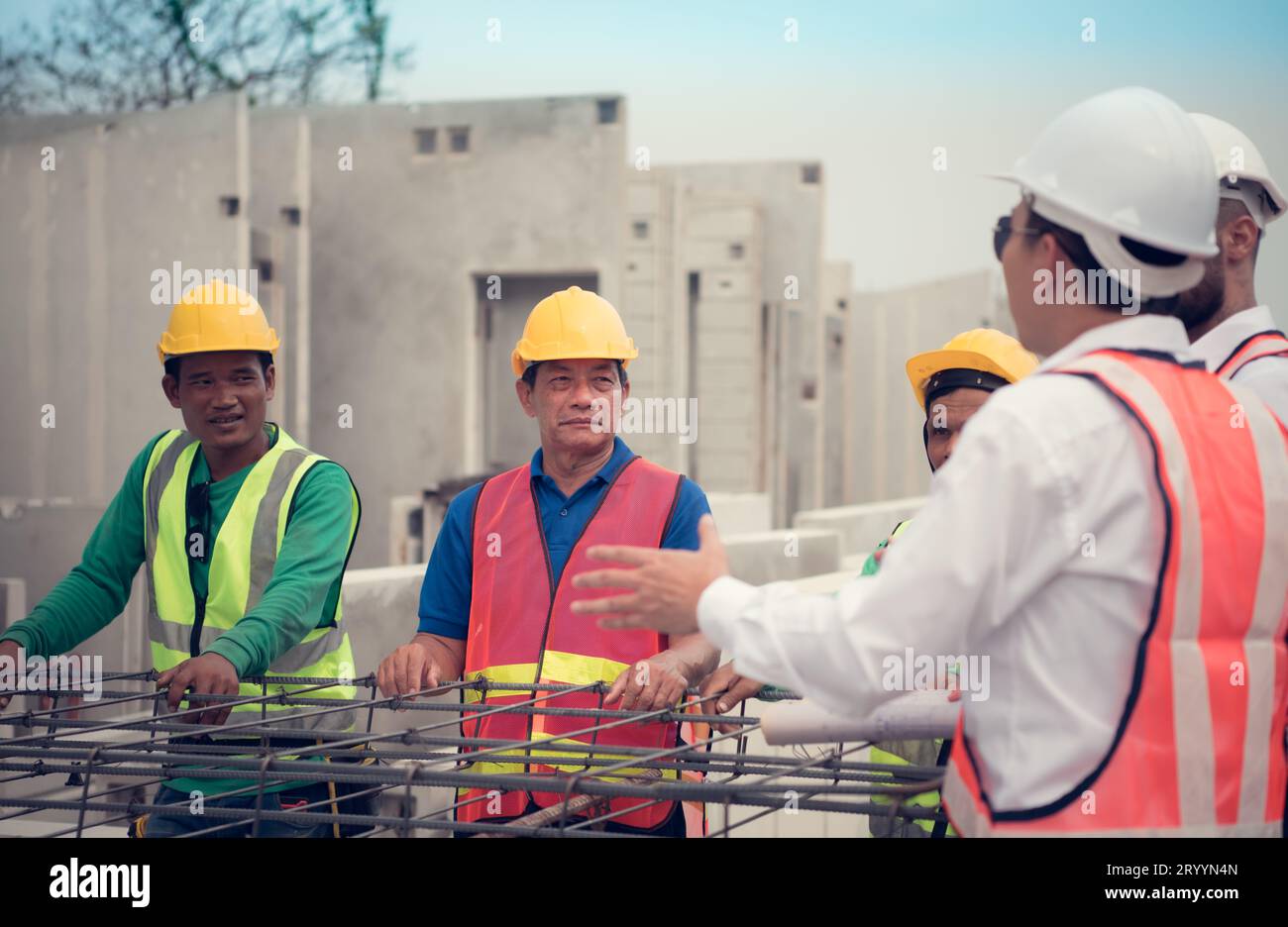 Construction engineer and construction foreman Monitor the progress and ...