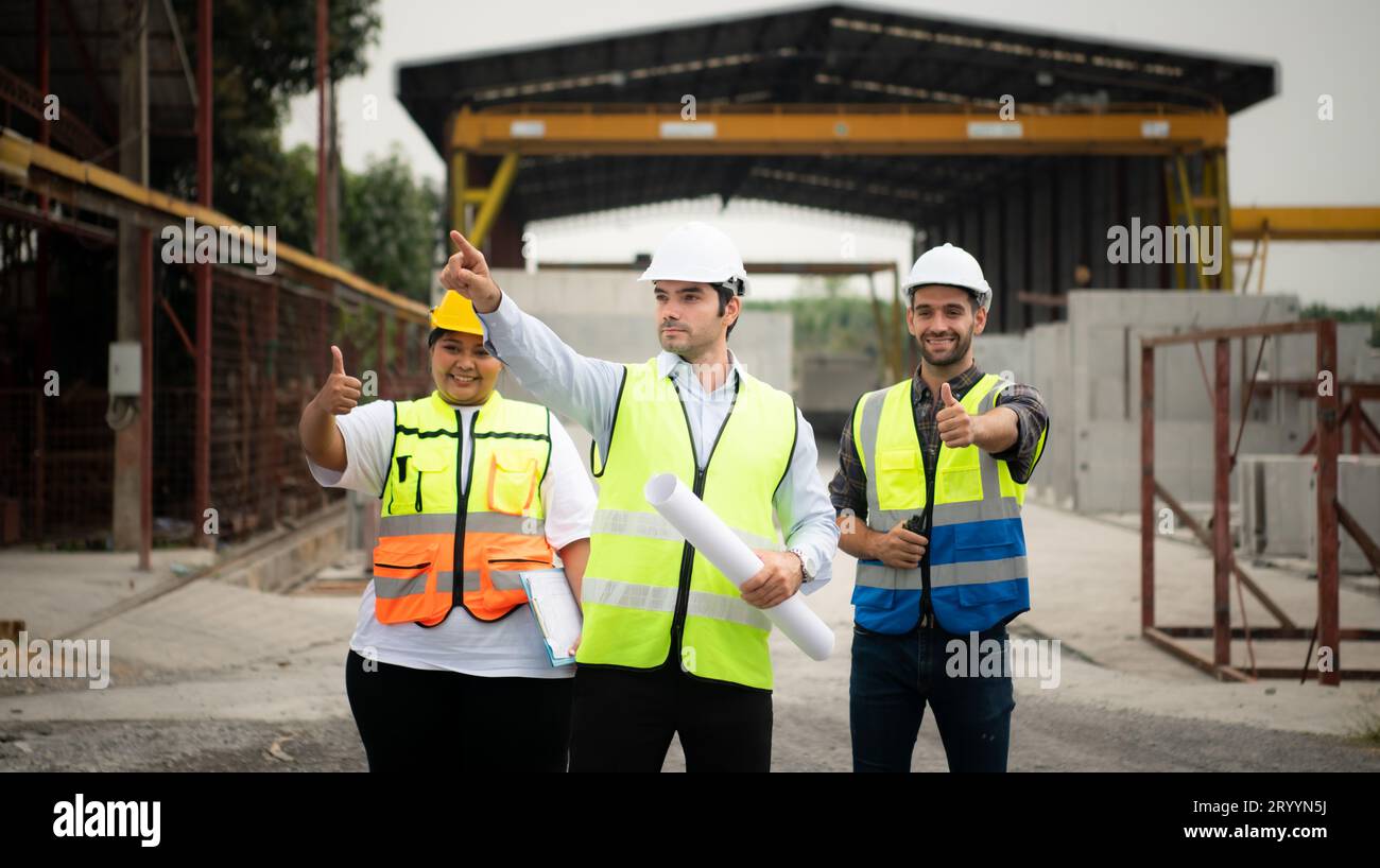 Architect portrait construction supervisor and construction engineer ...