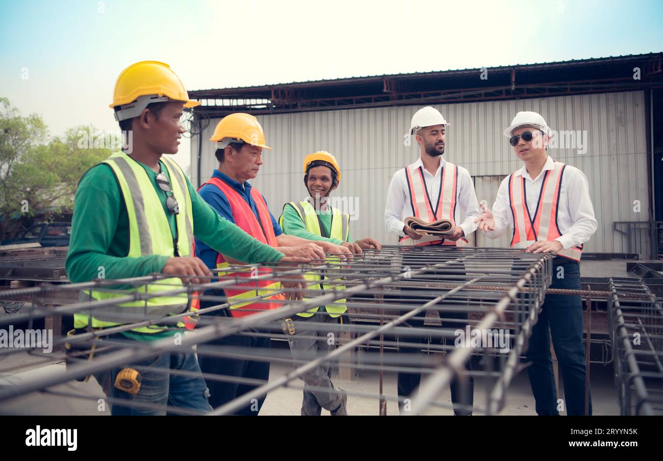 Construction engineer and construction foreman Monitor the progress and ...